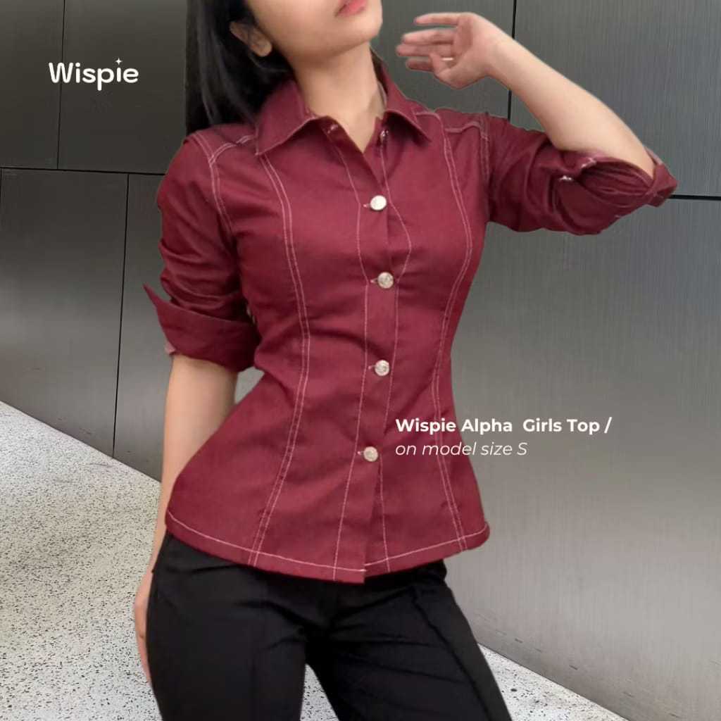 Jual Wispie Alpha Girls Top | Kemeja Denim Jeans Wanita Fitted Jacket ...