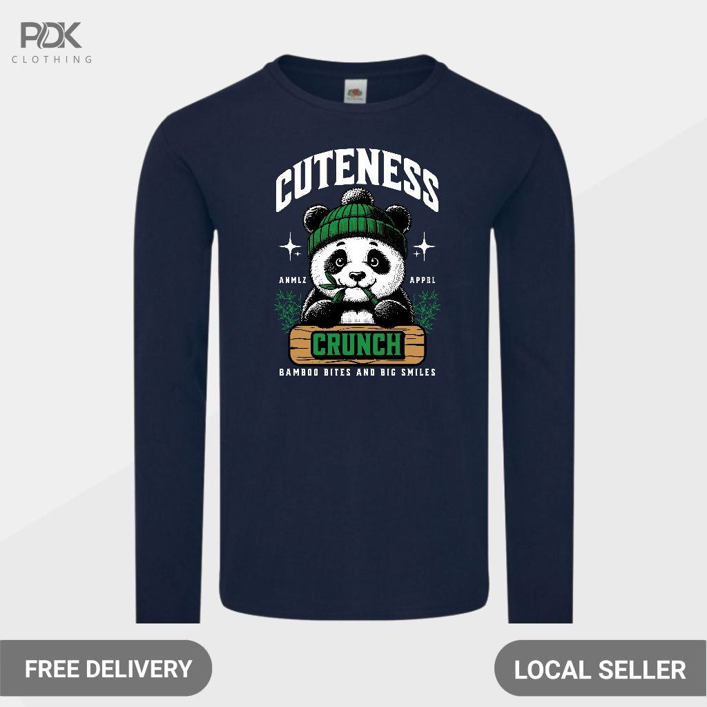 Jual Animalized Kaos Pria Baju Lengan Panjang Panda Cuteness Bamboo ...