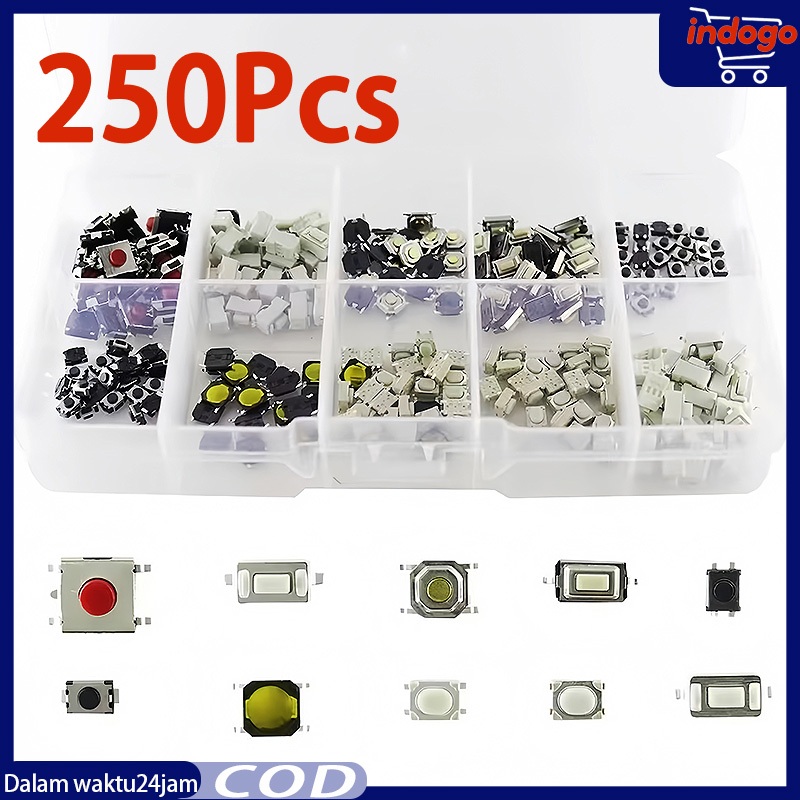 Jual 250Pcs/box Tombol Switch Micro Untuk Remote Mobil Tactile Switch ...