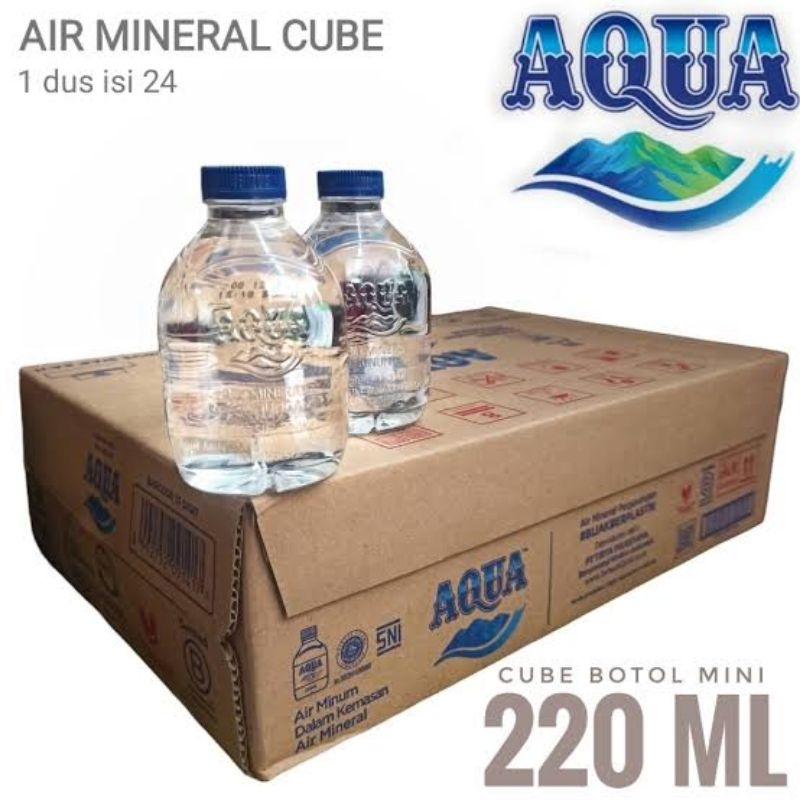 Jual Aqua Cube 220ml botol mini 1dos isi 24pcs | Shopee Indonesia