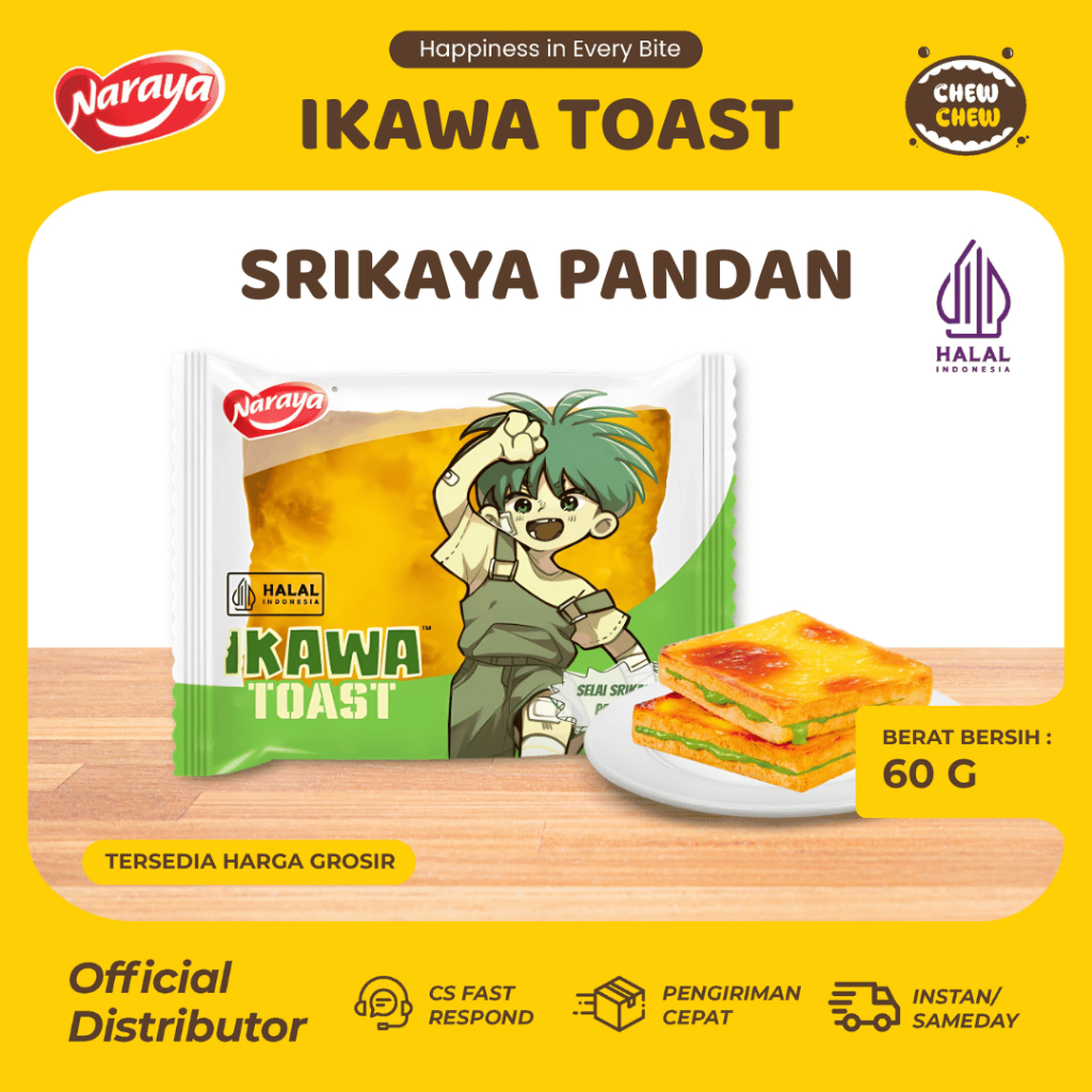 Jual NARAYA Ikawa Toast 60g - Srikaya Pandan | Shopee Indonesia