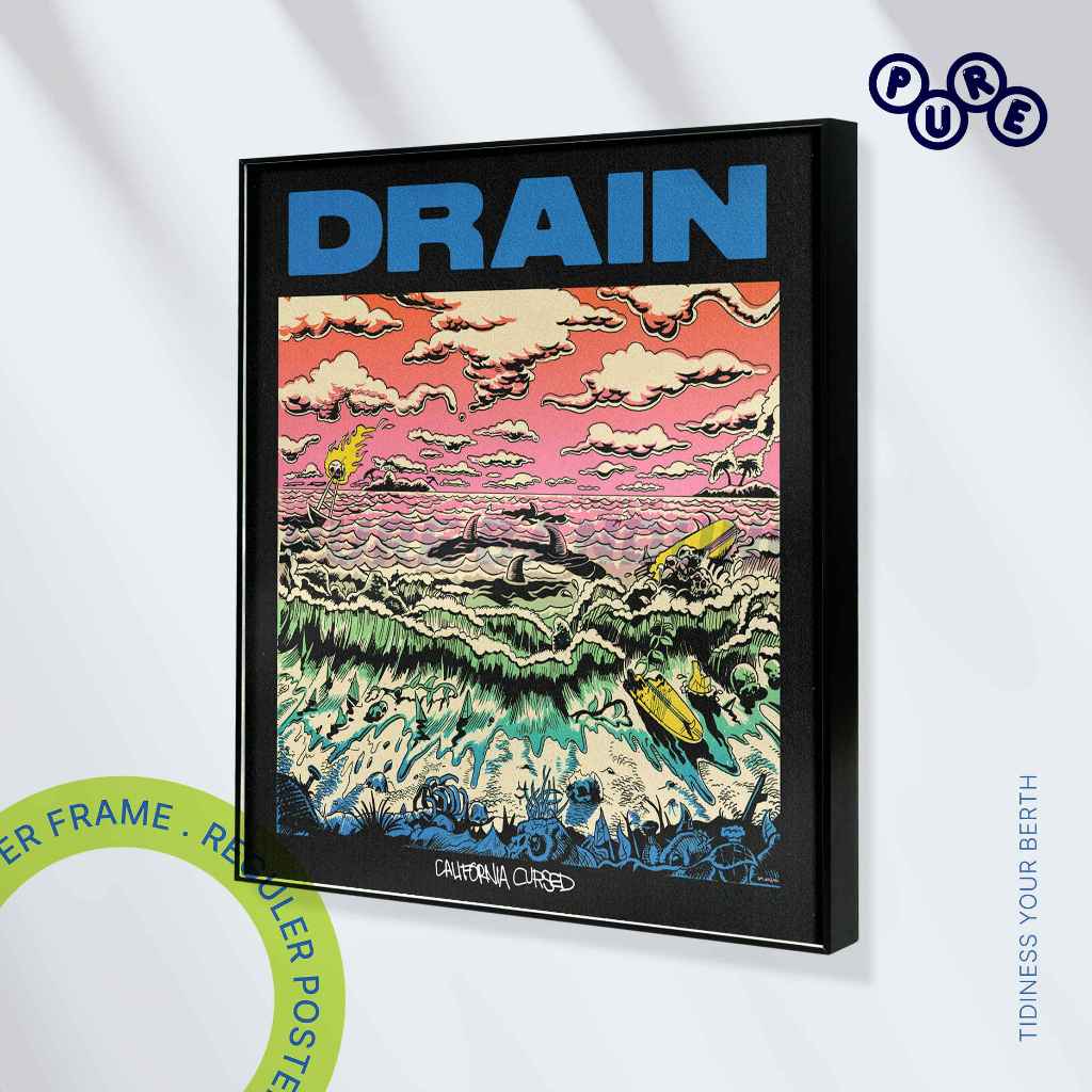 Jual PURE BANDUNG – Drain California Cursed Poster Hardcore Punk Band ...