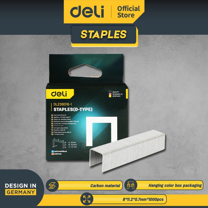 Jual Deli Staple Gun Refill / Isi Ulang Staples Tembak Tipe D EDL23801X ...