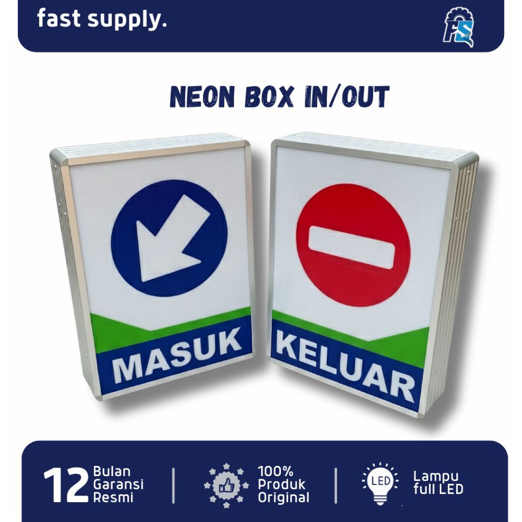 Jual Rambu rambu keluar masuk spbu / Neon box keluar masuk / rambu ...