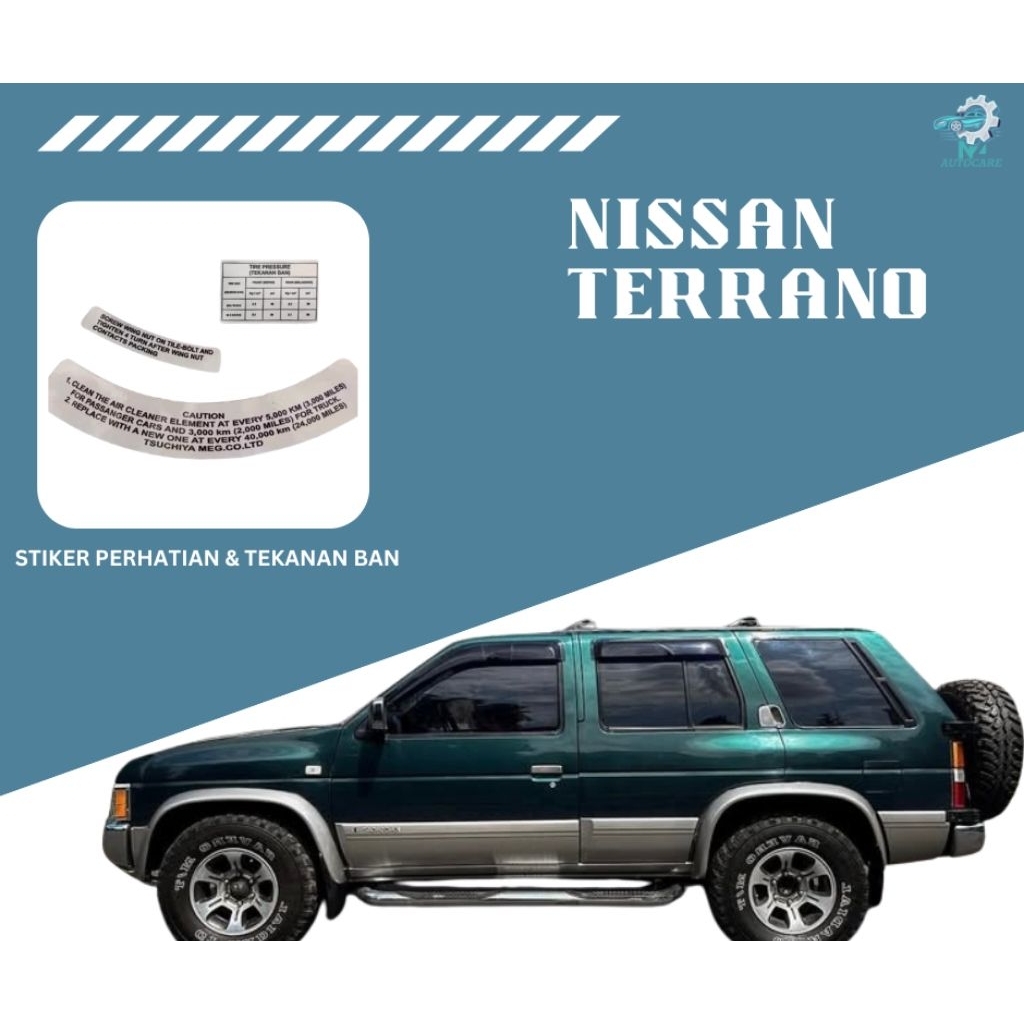 Jual Stiker Perhatian & Tekanan Ban Nissan Terrano + Stiker Tutup ...
