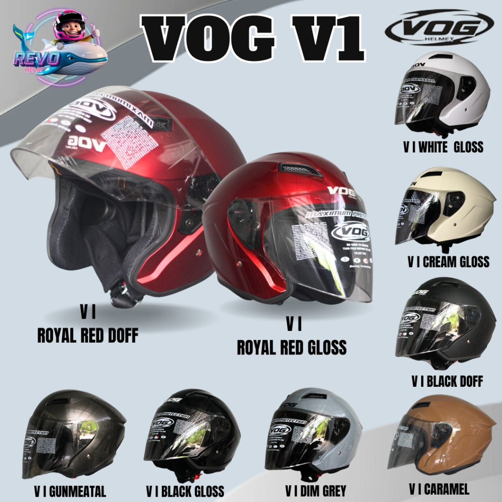 Jual VOG HELMET OFFICIAL SHOP - VOG V1 INOVASI TERBARU HELM HALF FACE ...