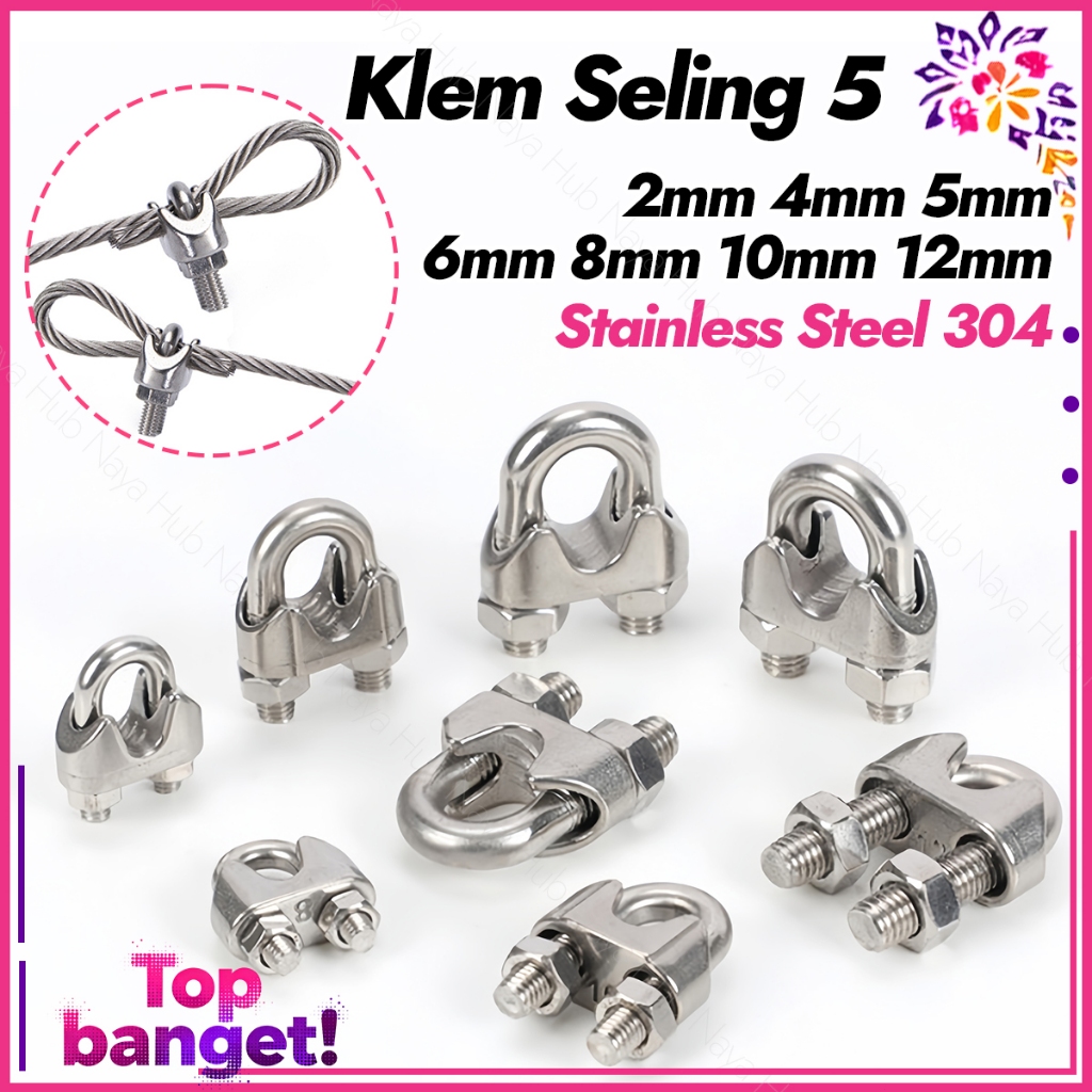 Jual 5/Kit Klem Kabel Klem Sling Stainless Steel 304 Kuku Macan Besar ...