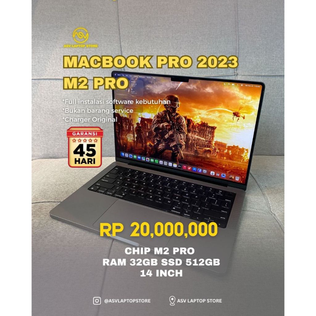 Jual MACBOOK PRO 2023 M2 PRO RAM 32GB SSD 512GB 14 INCH MACBOOK APPLE ...