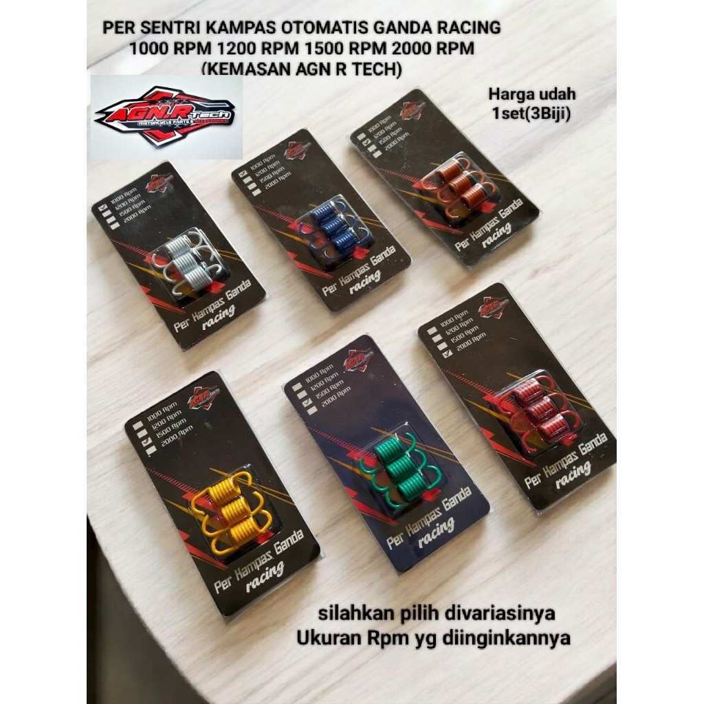 Jual PER SENTRI RACING KAMPAS OTOMATIS GANDA RACING 1000 RPM, 1200 RPM ...