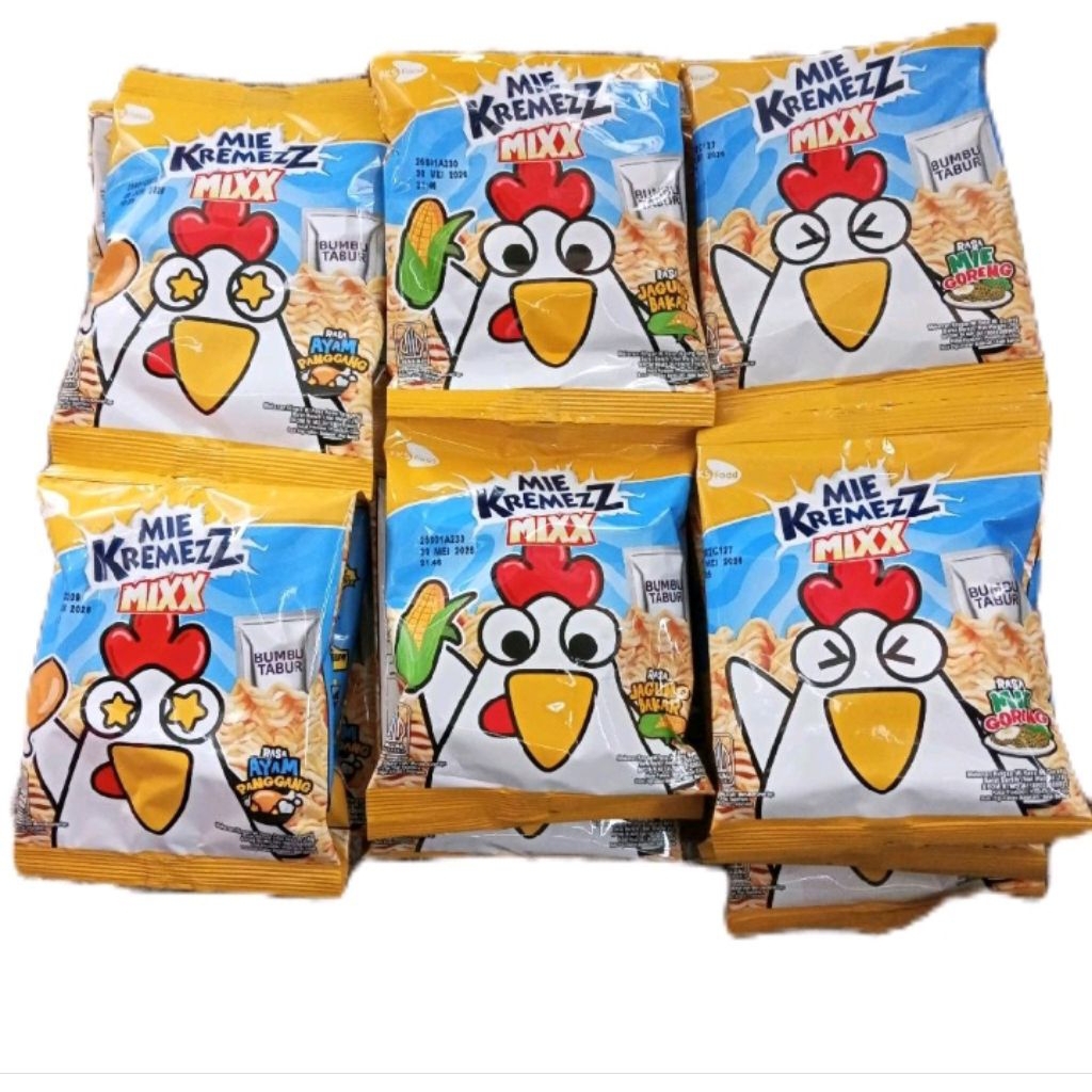 Jual MIE KREMEZZ MIX & SHAKE NETTO 10 PCS X 18 GR Makanan Ayam | Shopee ...