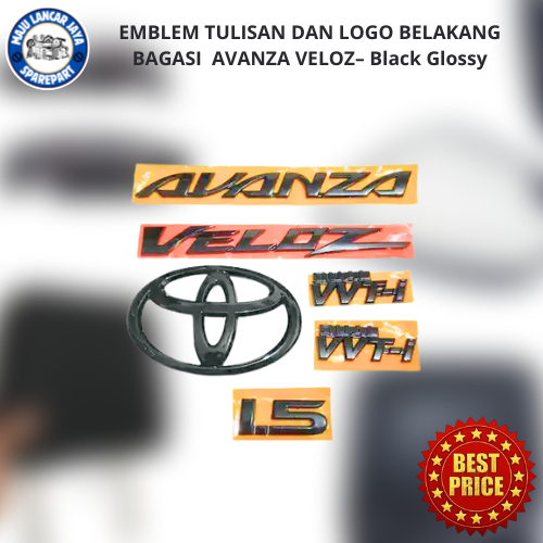 Jual EMBLEM TULISAN DAN LOGO BELAKANG BAGASI AVANZA VELOZ– Black Glossy ...