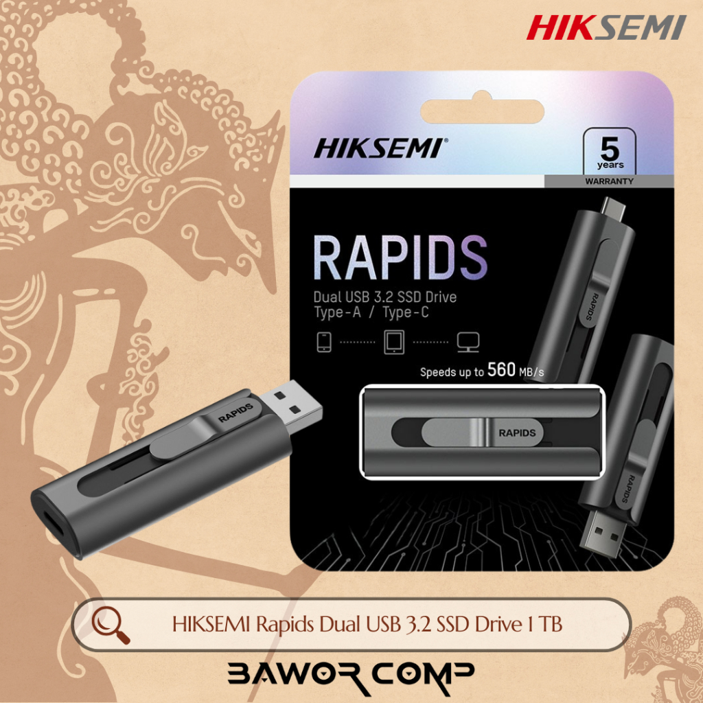 Jual HIKSEMI RAPIDS Dual External SSD 1TB USB 3.2 Gen 2x1 Type C (USB ...