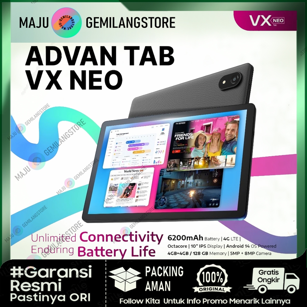 Jual Advan Tab VX Neo 4/128 ( 4GB/ 128GB ) Tablet Layar 10.1" IPS ...