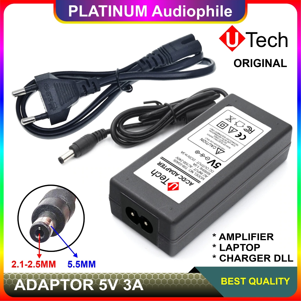 Jual ADAPTOR 5V 3A Murni AC DC Adapter Power Supply Lampu Led Strip ...