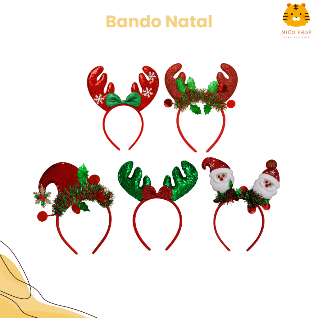 Jual Nico Babyshop Bando Natal Tanduk Rusa Glitter | Headband Christmas ...