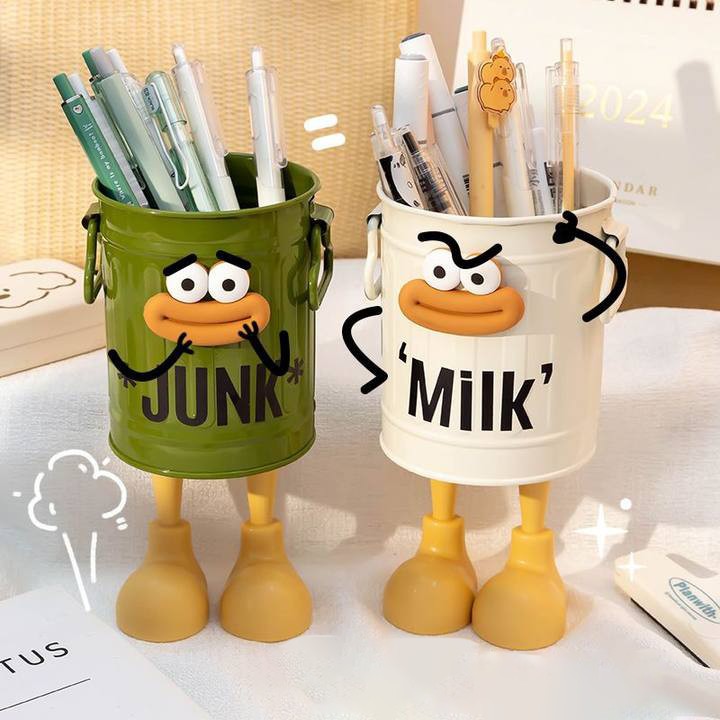 Jual Tempat Pensil Penstand Bucket Plastik Pen Holder Ember Retro ...