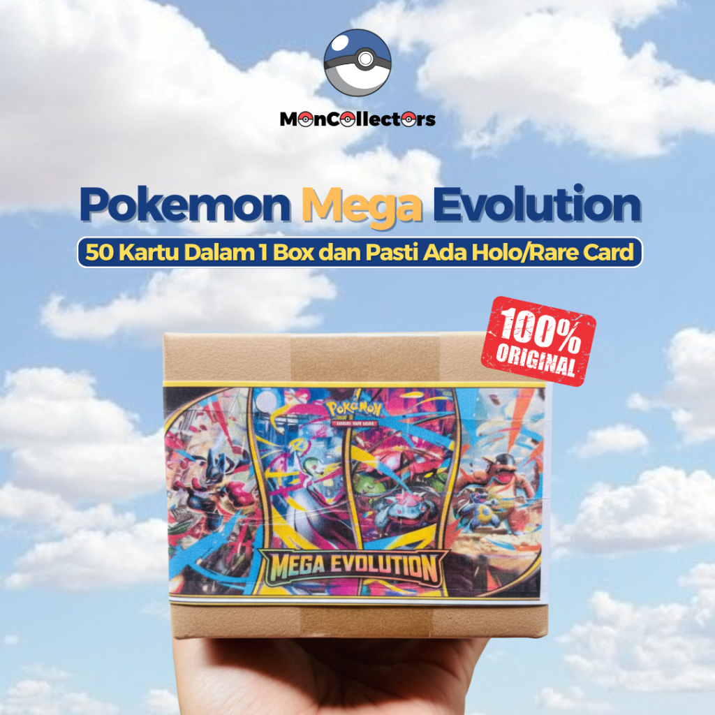 Jual Kartu pokemon Mega Evolution/TCG Evolusi Mega 50 pcs | Shopee ...
