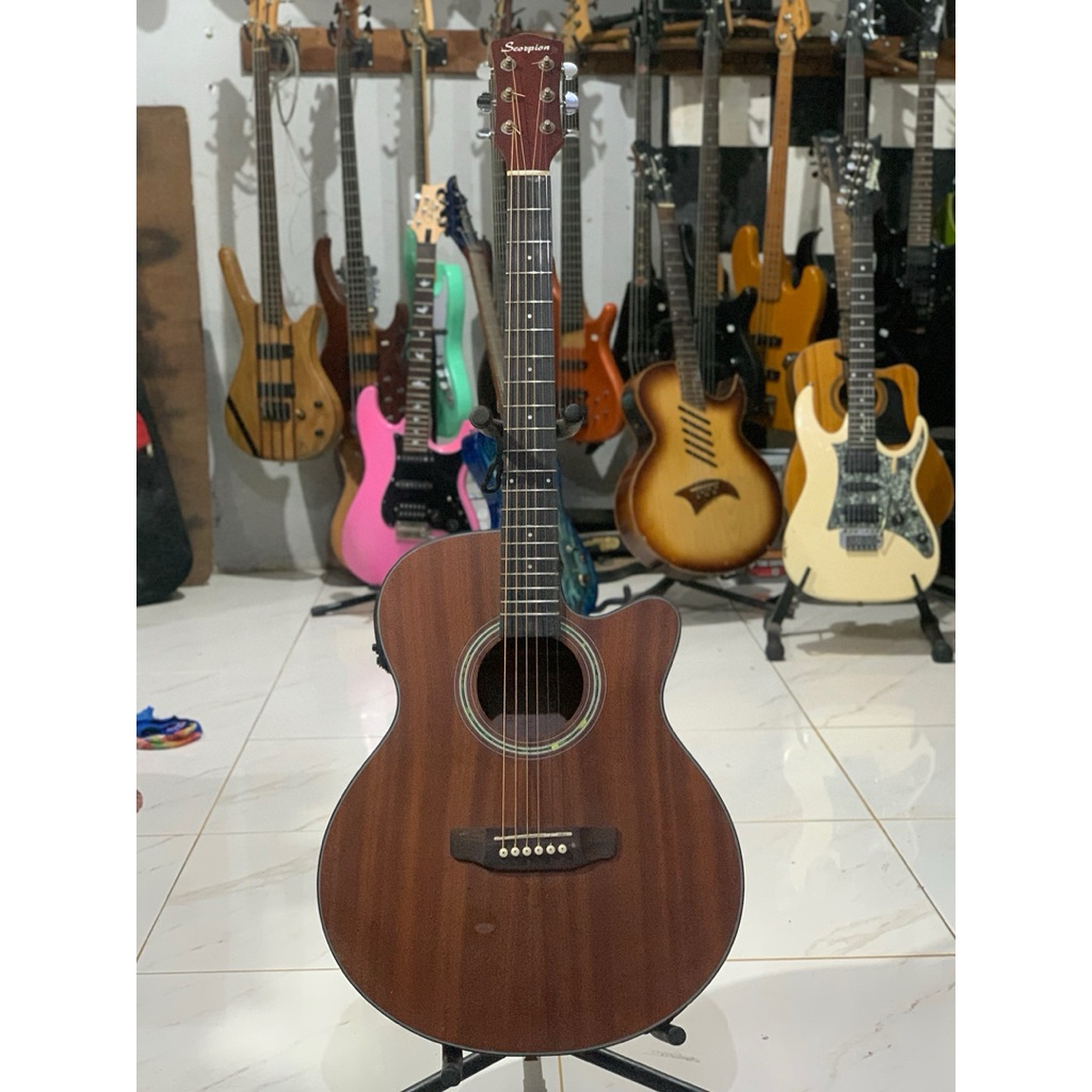 Jual gitar akustik elektrik merk scorpion orginal | Shopee Indonesia