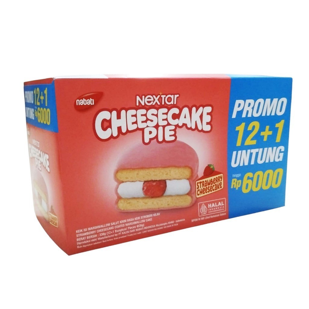Jual nabati nextar pie strawberry cheesecake | box isi 12 bks | Shopee ...