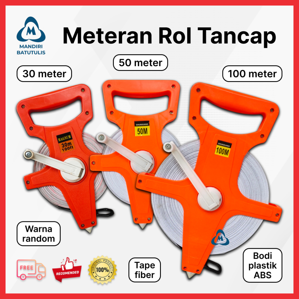 Jual Meteran Roll Tancap 30m 50m 100m - Meteran Tanam rol - Meter Tanah ...