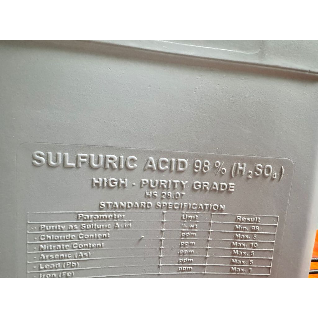 Jual Asam sulfat teknis 98 % H2SO4 teknis 98% 1kg dengan kemasan ...