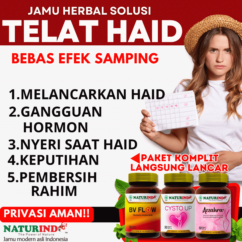 Jual Obat Pelancar Telat Haid 1 2 3 4 Bulan Terlambat Datang Bulan ...
