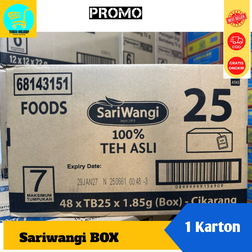Jual Teh Sari Wangi Kotak Celup 1 Dus isi 48 Kotak @25 Pcs | Shopee ...