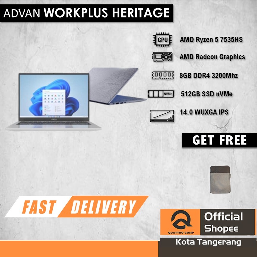 Jual ADVAN WORKPLUS HERITAGE BATIK RYZEN 5 7535HS 8GB 512GB W11 14 ...