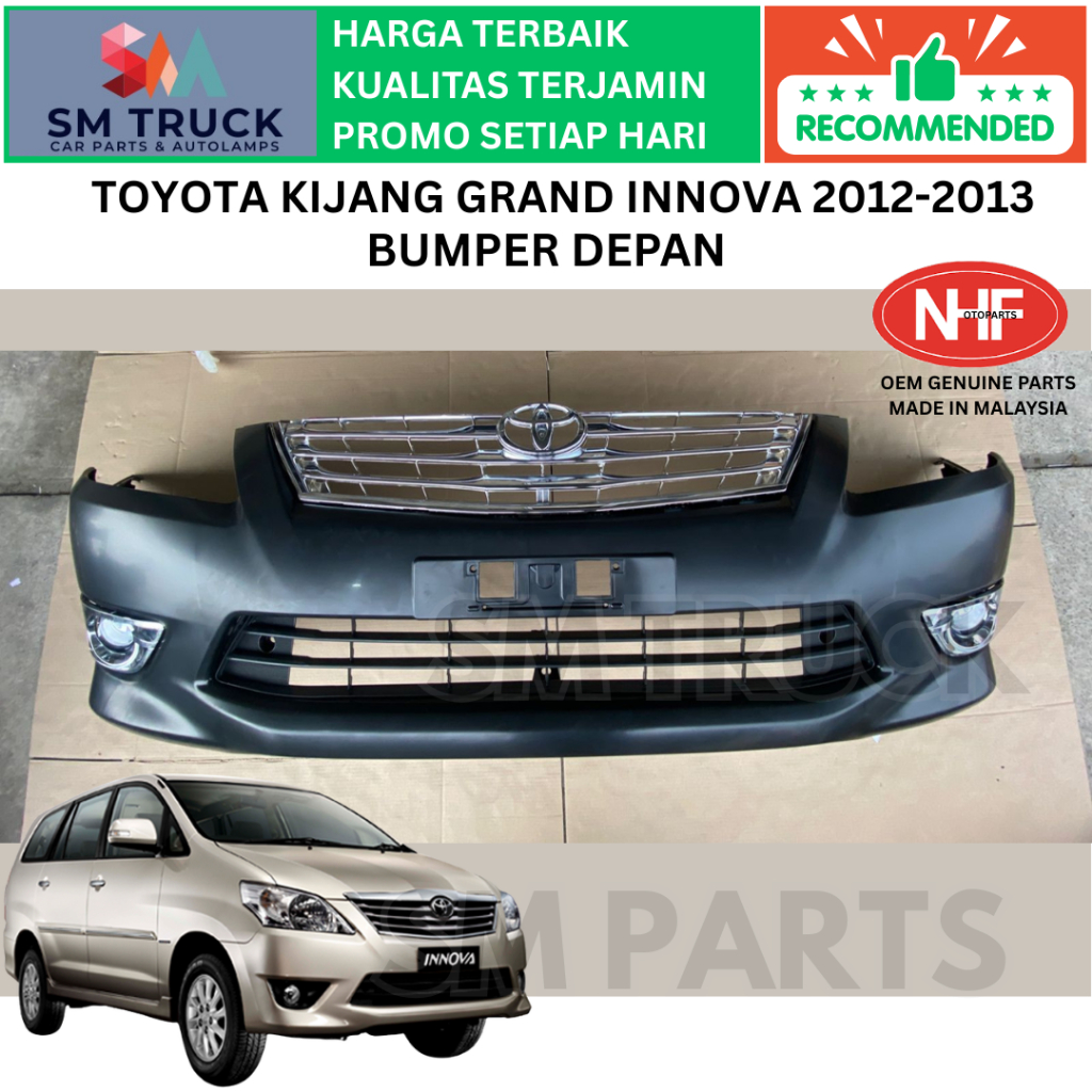 Jual (OEM MALAYSIA) BEMPER BUMPER DEPAN TOYOTA GRAND INNOVA 2012 2013 ...