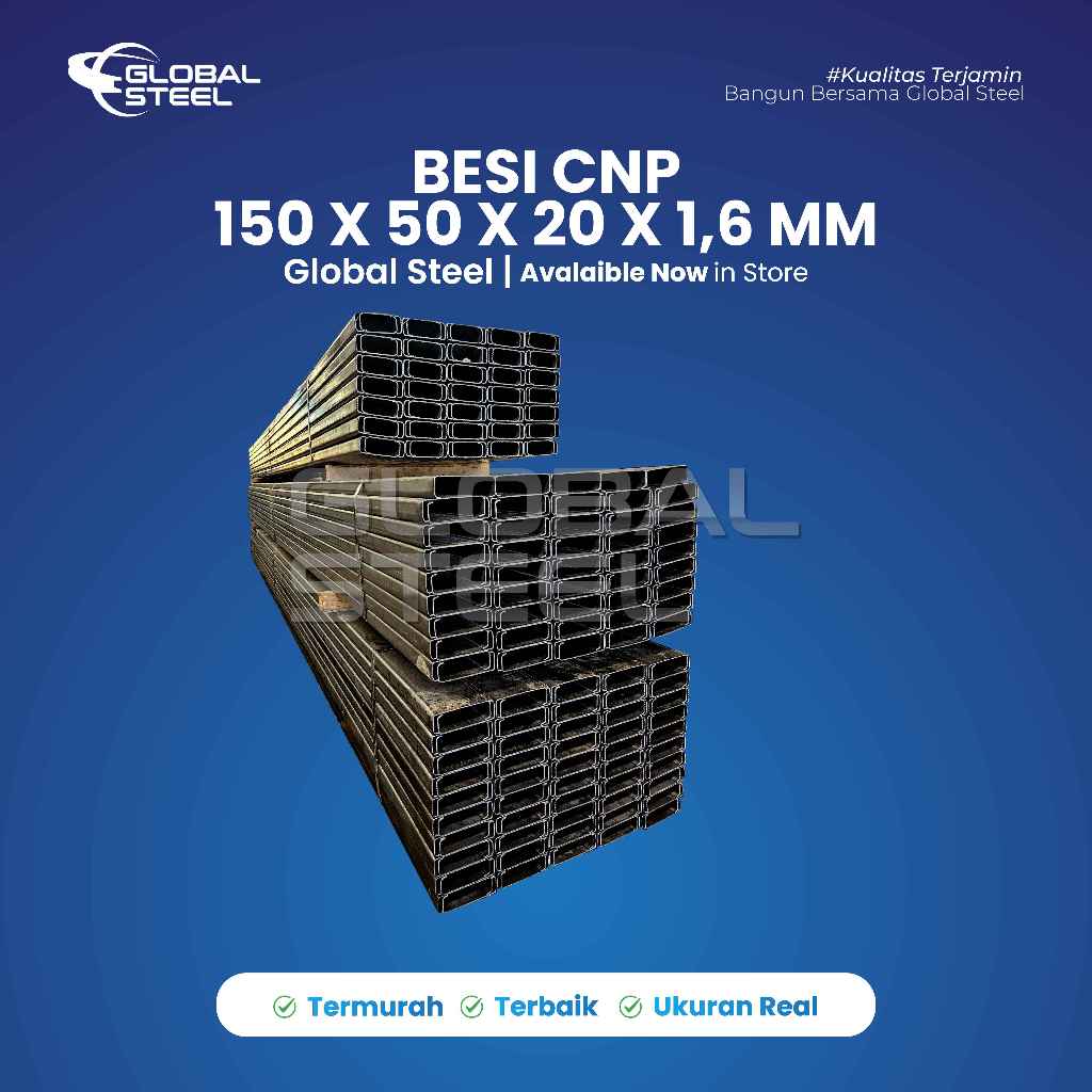Jual Besi CNP 150 x 50 x 20 – Tebal 1,6 / 1,7 / 2,3 / 3,1 mm | Shopee ...