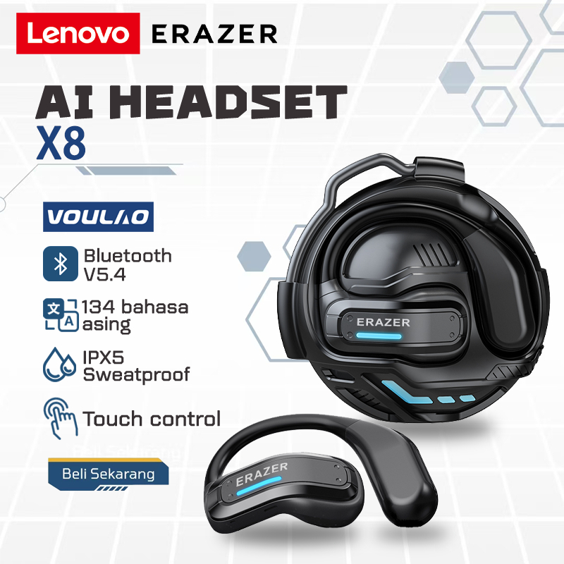 Jual VOULAO X Lenovo ERAZER X8 True Wireless Bluetooth Headset V5.4 TWS ...