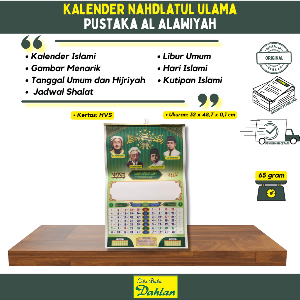 Jual KALENDER DINDING NAHDLATUL ULAMA 2026 , KERTAS HVS , TOKO BUKU ...