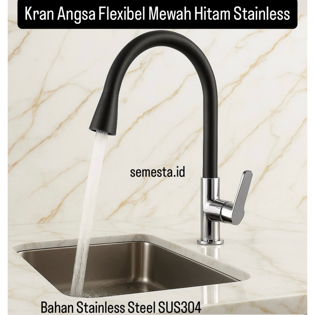 Jual Kran Angsa Fleksibel Soligen Hitam Tanam 505 Stainless SUS 304 | 2 ...