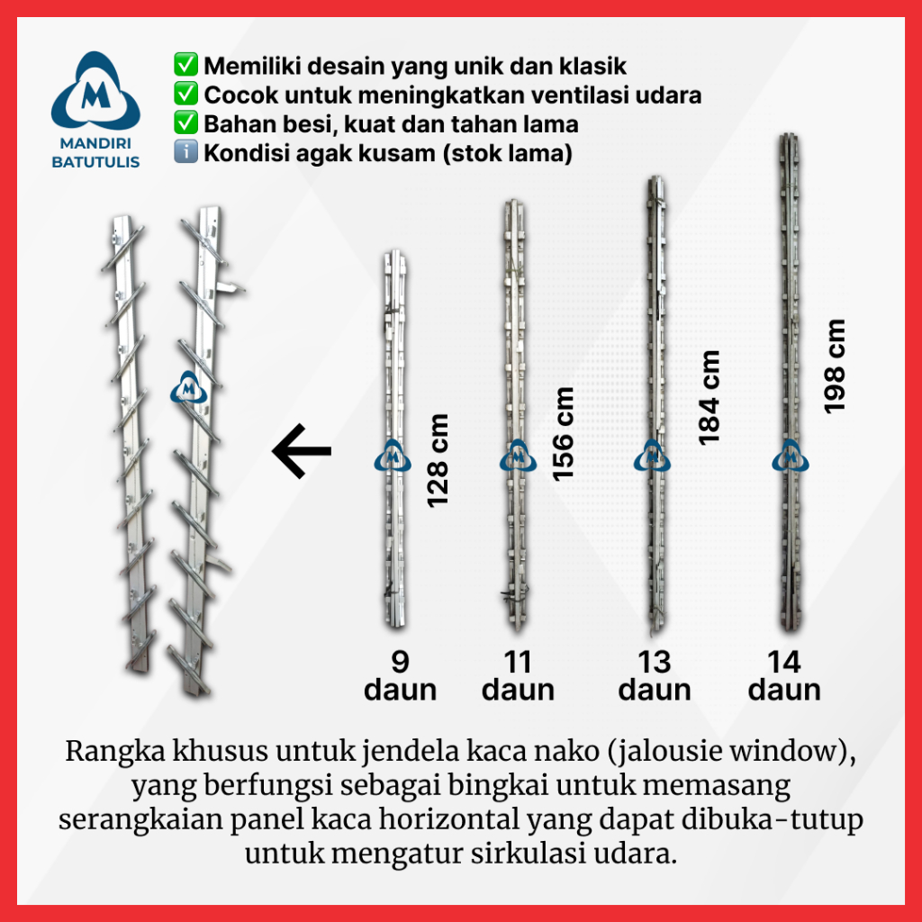 Jual Rangka Jendela Kaca Nako Besi / Jalusi Window Aluminium - Pengatur ...
