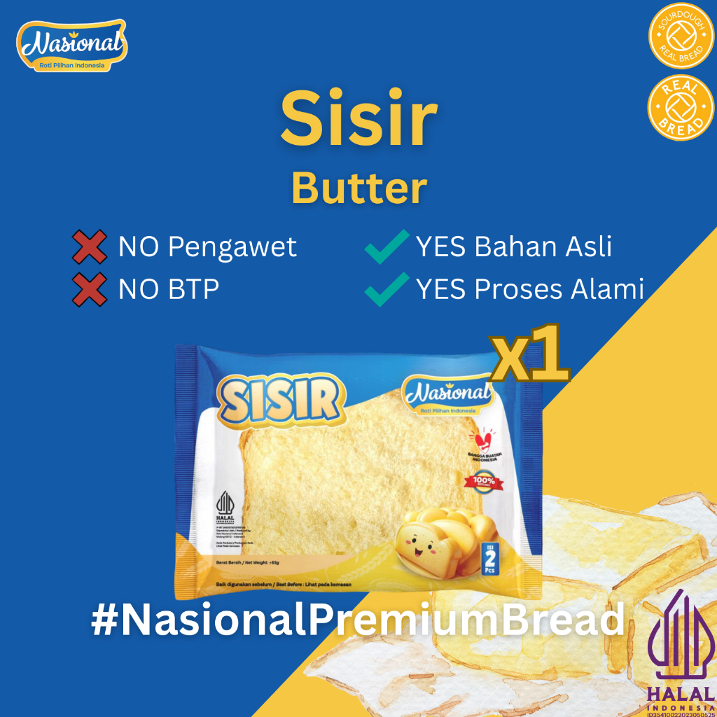 Jual NASIONAL Roti Sisir Butter Isi 2 (Halal Tanpa Pengawet)(Butter ...