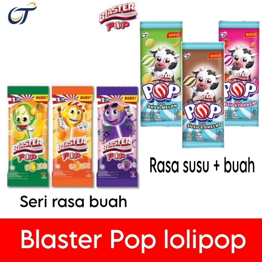 Jual Blaster Pop permen Lolilpop susu coklat buah isi 36pc/pack ...
