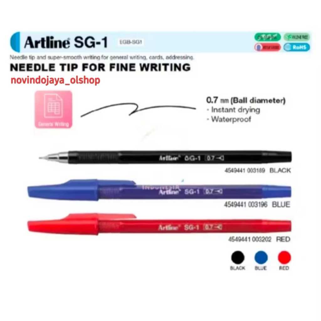 Jual 1 PAK (12PCS) PULPEN ARTLINE SG-1 NEEDLE TIP BALLPOINT PEN 0,7MM ...