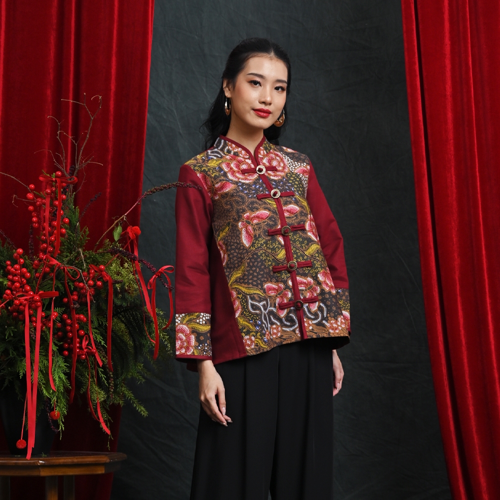 Jual NONA RARA - Lauva Encim T5118, Baju kerja batik blouse wanita ...