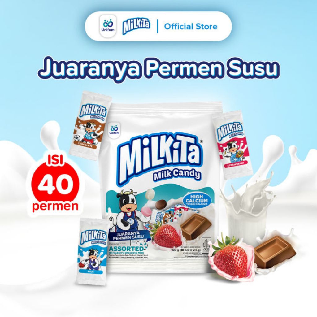 Jual milkita permen susu mix bag - milk candy 1bags (isi 40pcs ...