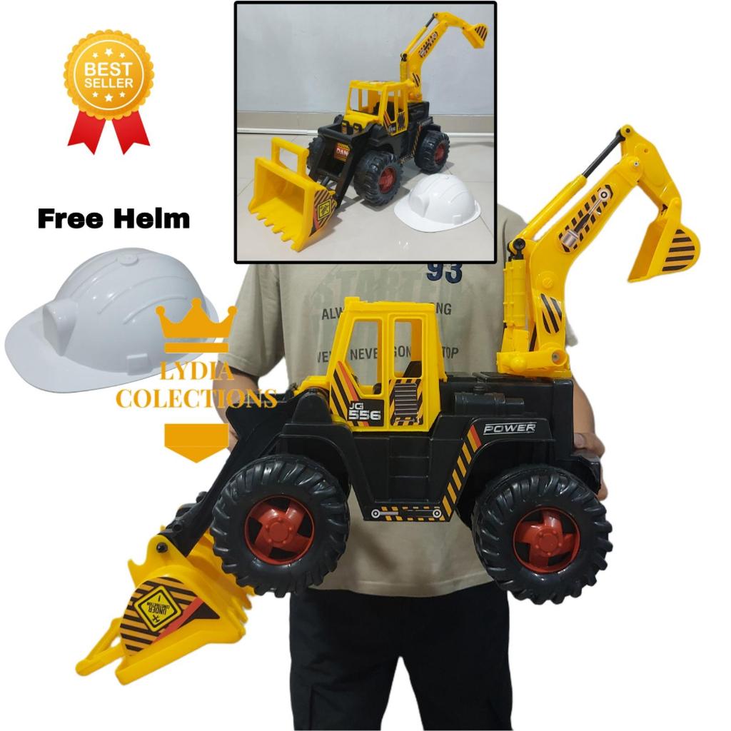 Jual Mainan Traktor Buldozer Truk Excavator Mobil Dorong Ukuran Besar ...