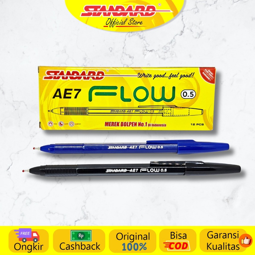 Jual Standard - Pulpen AE7 Flow 0.5 ( Alat Tulis / Pen / Ballpoint ...