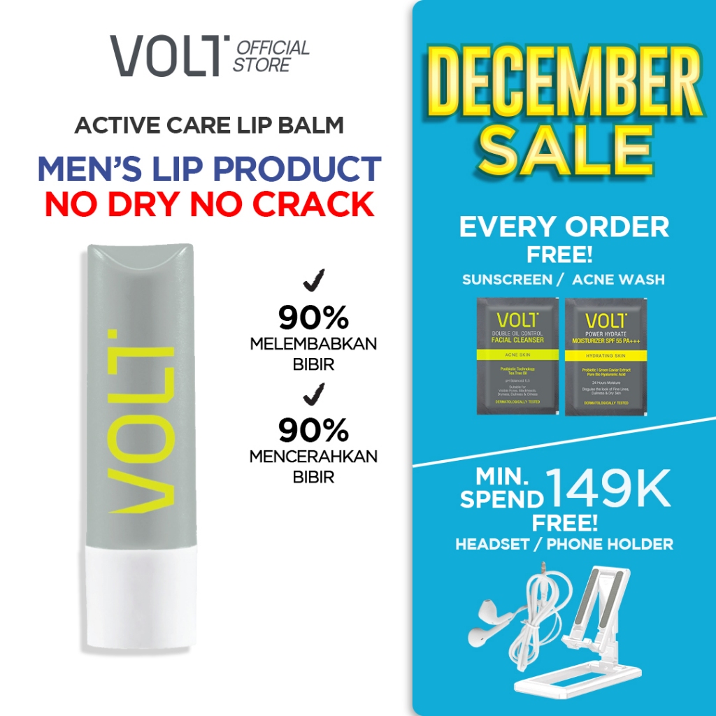 Jual Volt Active Care Lip Balm - 4gr ( FREE Tester - 1 pcs ) | Shopee ...