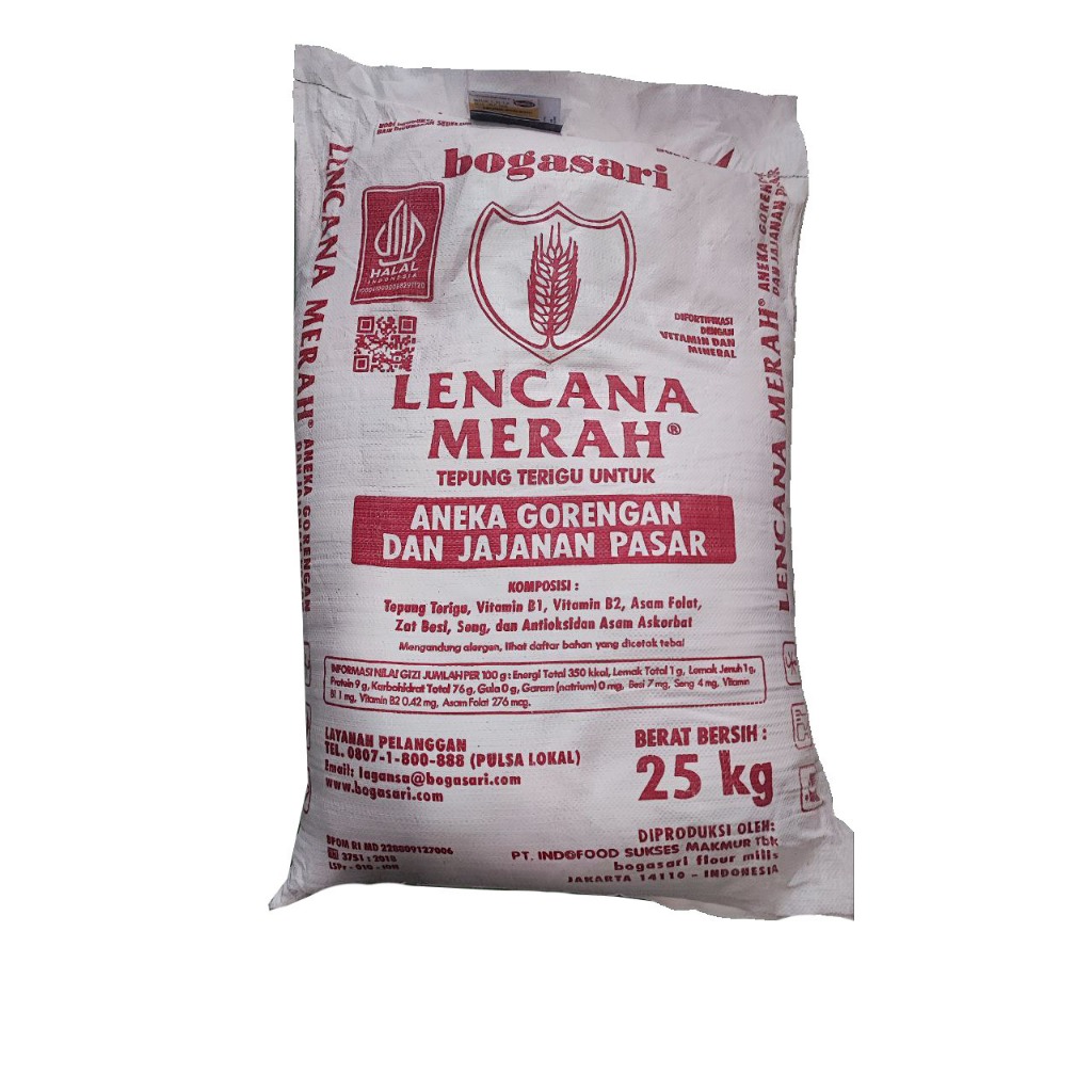 Jual Tepung Terigu Lencana Merah 25kg / 1 Karung / 1 Bal | Shopee Indonesia