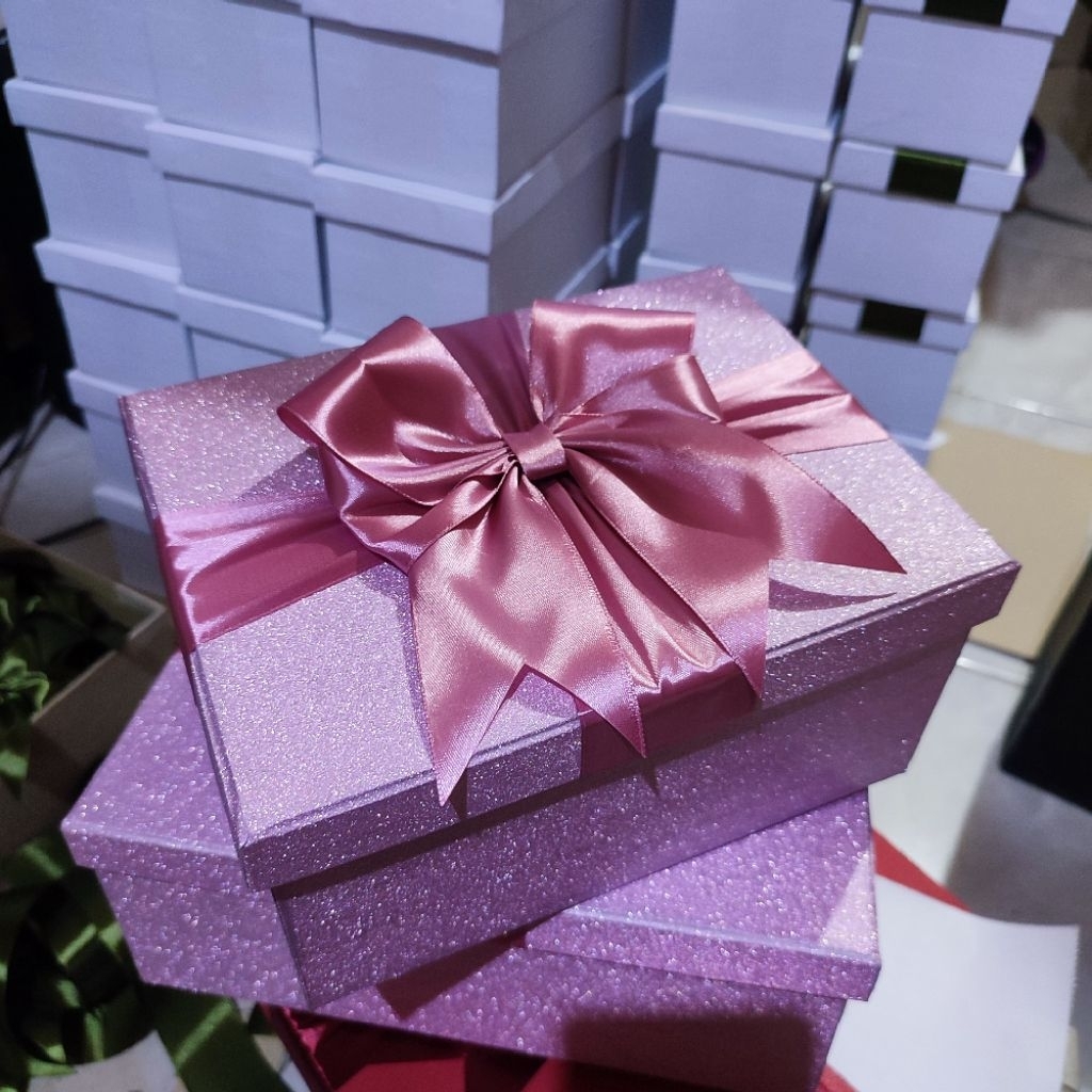Jual Kotak Kado Glitter Pink Hardbox Hampers Box Kado Exclusive Happy ...