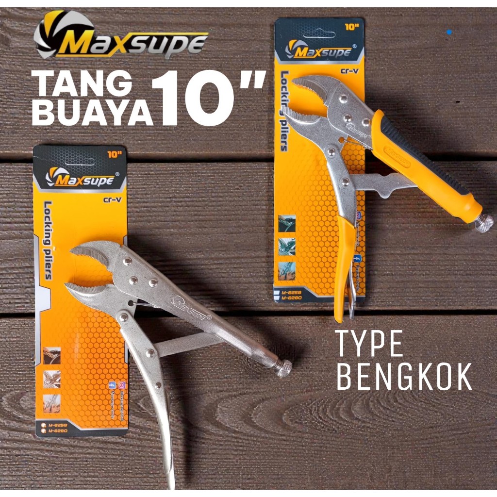 Jual Maxsupe Tang Buaya Locking Grip Pliers 10” Tang Buaya Bengkok Vise ...
