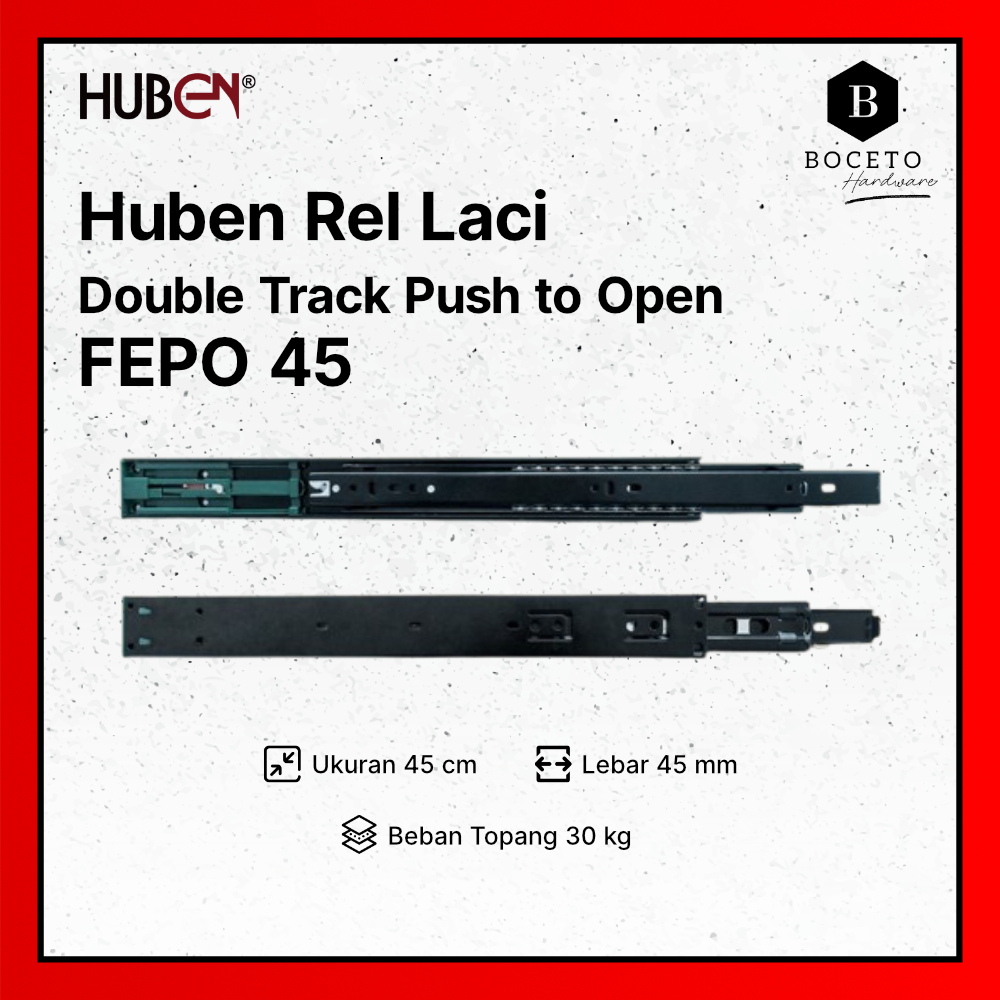 Jual Rel Laci Huben FEPO 45 - Rel Laci Double Track Full Extension Push ...