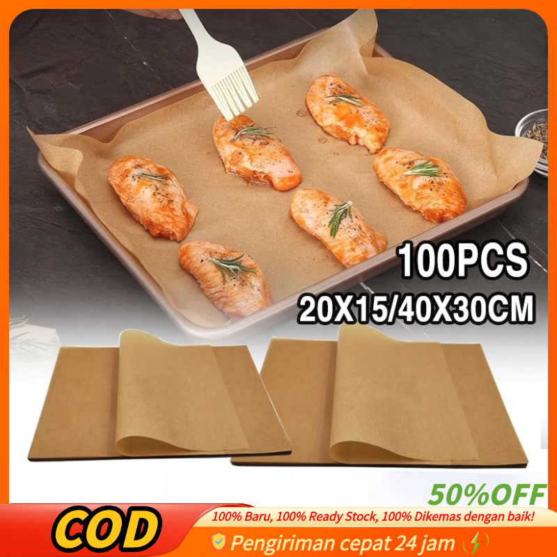 Jual (COD/Gratis Ongkir)Asli asli 100pcs Kertas Baking Paper / Kue ...