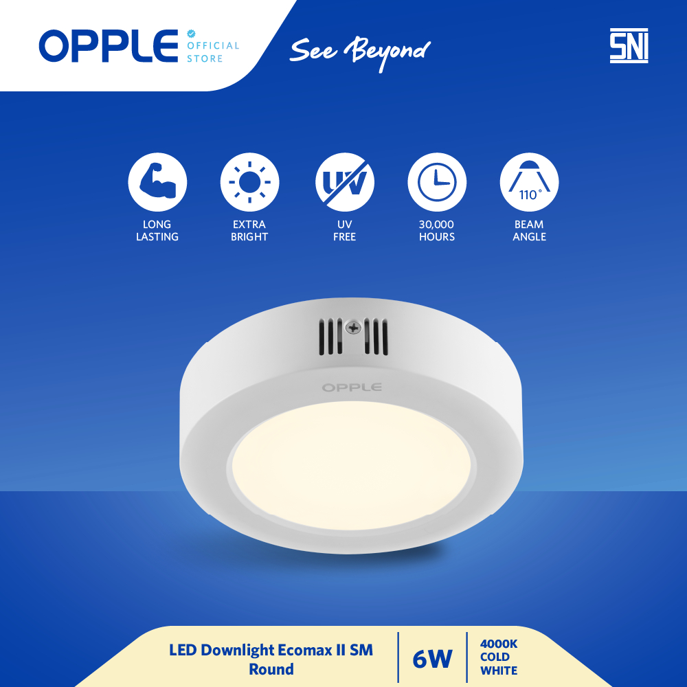 Jual OPPLE Lampu Downlight LED 6W 4000K Cool White | Shopee Indonesia
