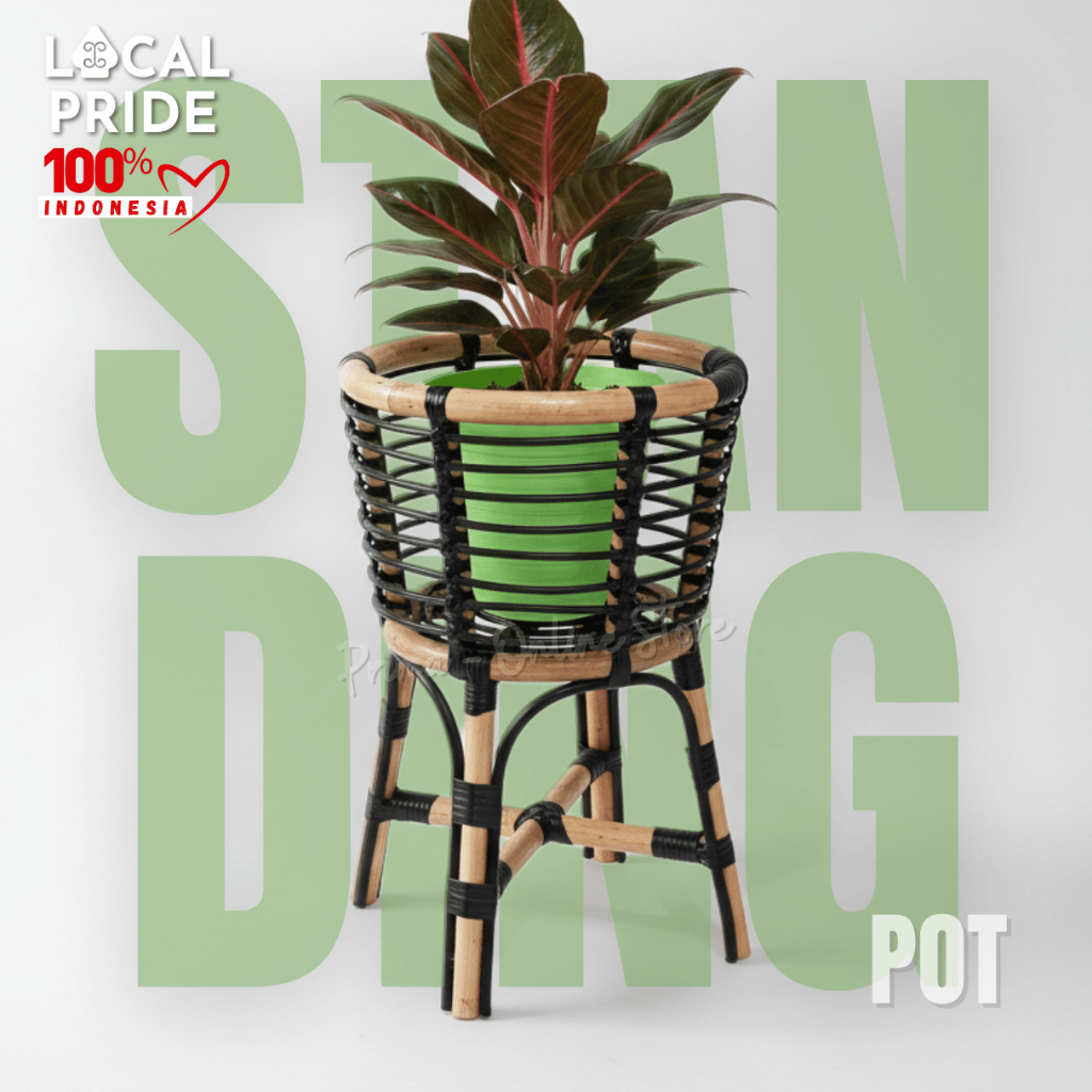 Jual 40CM STANDING POT VAS BUNGA ROTAN DAN PLANTER UNTUK PERLENGKAPAN ...