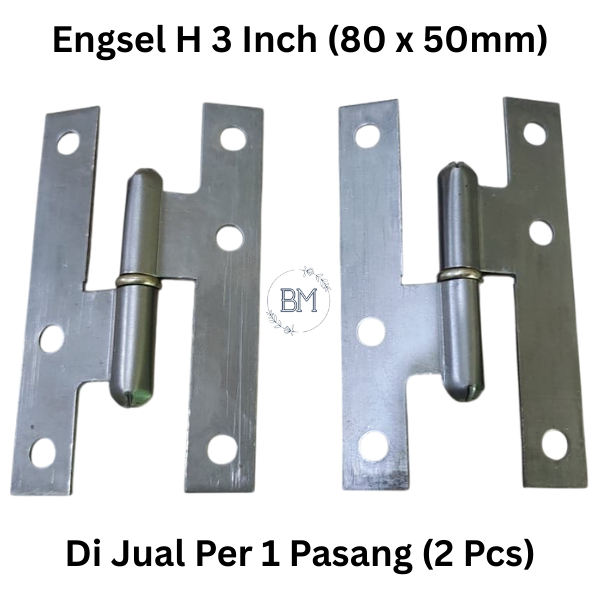 Jual Engsel Plat H Per Set Pasang 3 Inch 80 x 50 mm Engsel H Copot ...